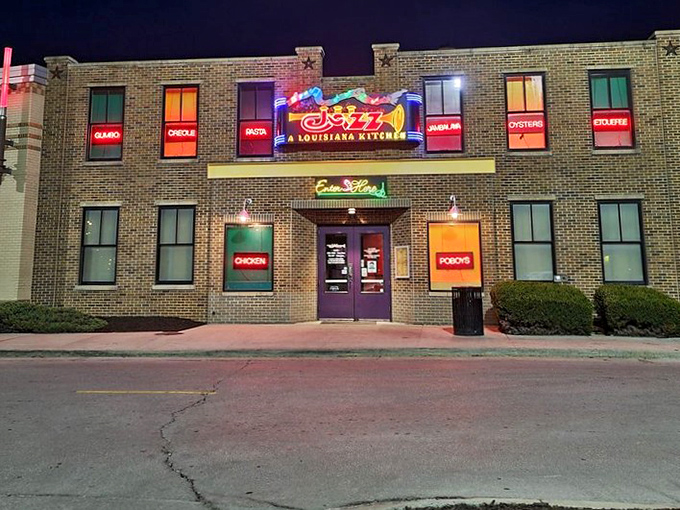 Jazz Louisiana Kitchen glows with nighttime promise &ndash; where Kansas City meets New Orleans in a delicious cultural handshake.