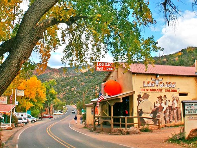 The Los Ojos Restaurant sits pretty in canyon country, serving up views with every meal since forever.