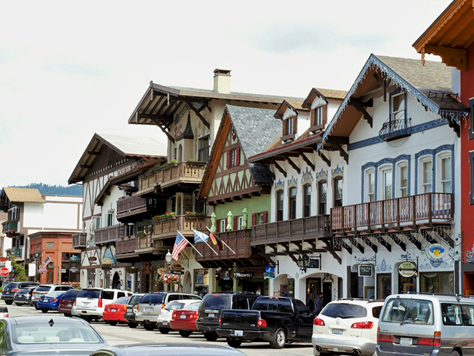 Leavenworth's Bavarian-style buildings transport you to the Alps without the passport. Those colorful storefronts aren't just pretty&mdash;they're practically showing off!