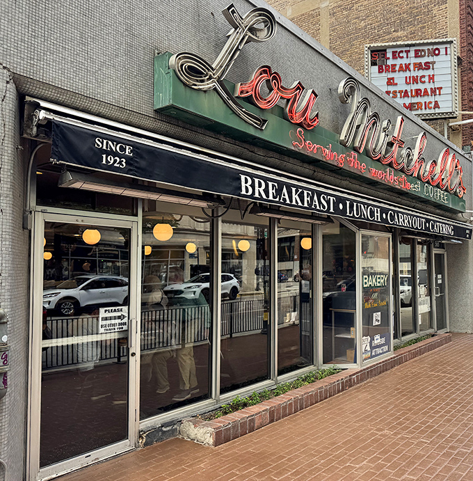 The vintage storefront whispers tales of double-yolk eggs and endless coffee refills through decades past.