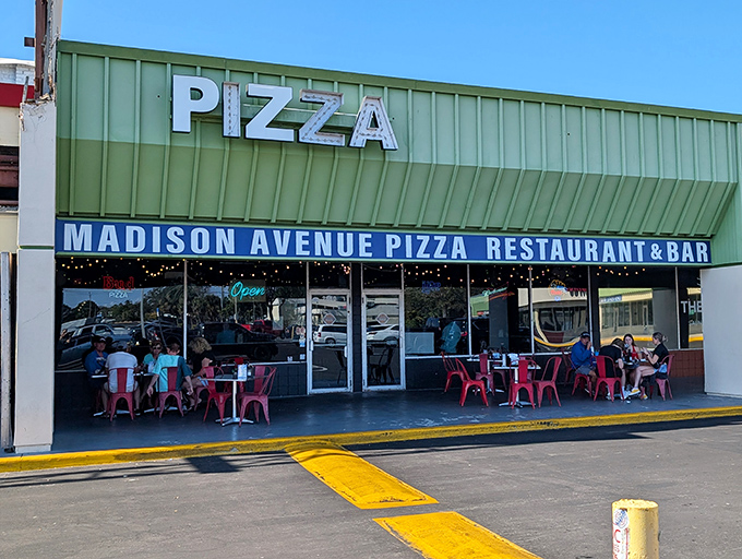 The sidewalk tables say "Stay awhile!" This no-frills spot serves up slices that would make a New Yorker homesick, right in the heart of Dunedin.