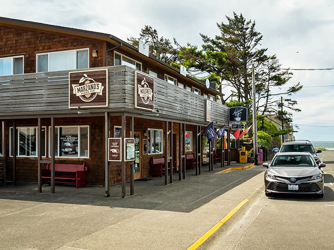Marzano's Pizza anchors Manzanita's main street, where locals and visitors alike discover that ocean air makes everything taste better.