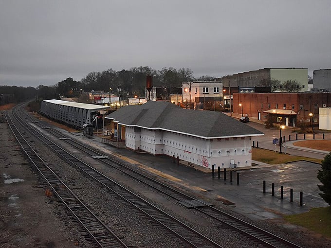 McComb's historic train depot reminds visitors that this railroad town keeps transportation costs wonderfully low.