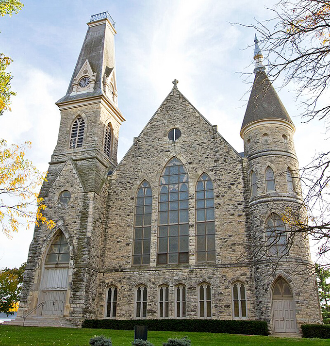 This magnificent stone church stands as a testament to the faith and architectural ambition of Mount Vernon's founding generations.