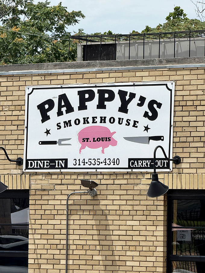 The sign says "Smokehouse" but might as well say "Happiness Factory"&mdash;Pappy's delivers joy by the plateful.