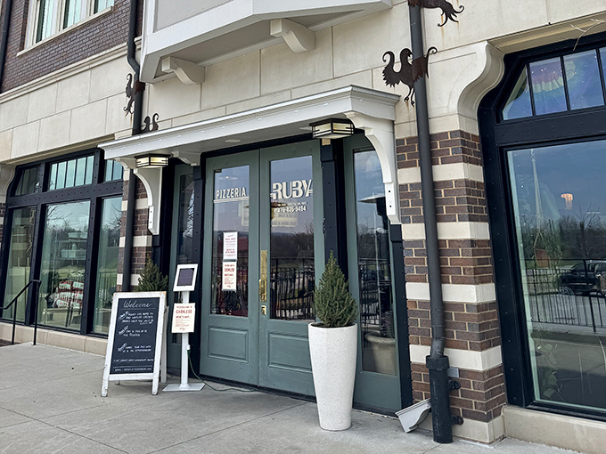 Elegant details and a welcoming entrance set the stage for unforgettable pizza experiences.