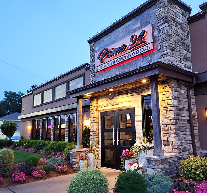 The evening light makes Prime 94 glow almost as much as your face will after tasting their perfect filet.