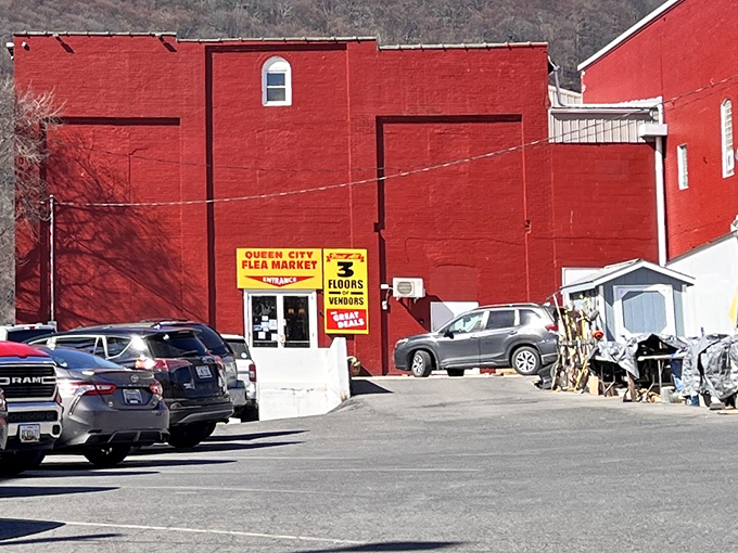 White bins organize merchandise like a treasure sorting system, making it easier to spot that perfect hidden gem.