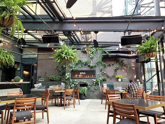 Garden courtyard dining where your perfectly grilled steak gets an Instagram-worthy backdrop of greenery.