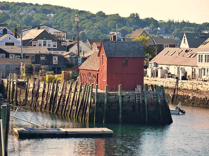 The harbor glows at golden hour, when boats and buildings reflect in water so pretty it almost seems too perfect.