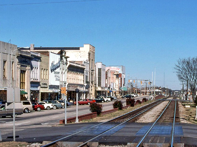 The heart of Rocky Mount showcases classic American architecture where every storefront has a story to tell.