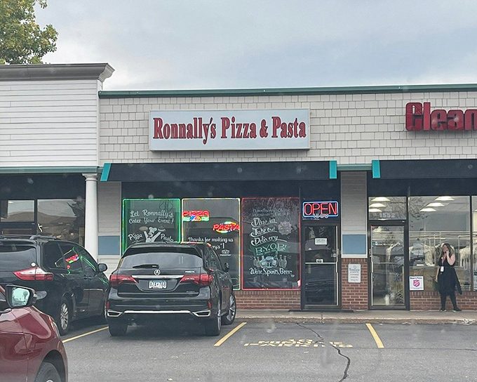 Behind that simple "Ronnally's Pizza & Pasta" sign lies a world of cheese-pull perfection waiting to be discovered.