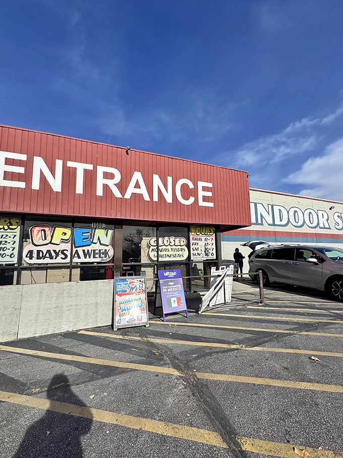The unassuming entrance hides a world of wonders inside. This indoor market is Utah's answer to rainy day retail therapy.