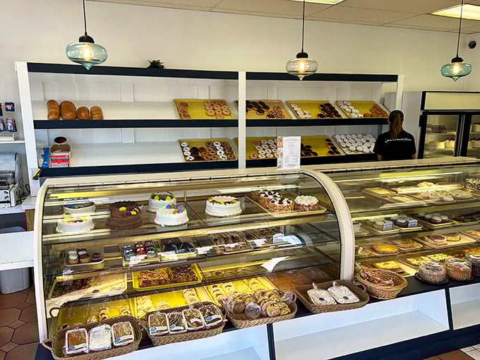 When your display case looks this organized, you know the bakers take serious pride in presentation.