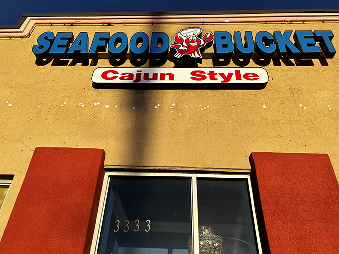 That cheerful cartoon crab knows exactly what kind of finger-licking fun awaits you inside.