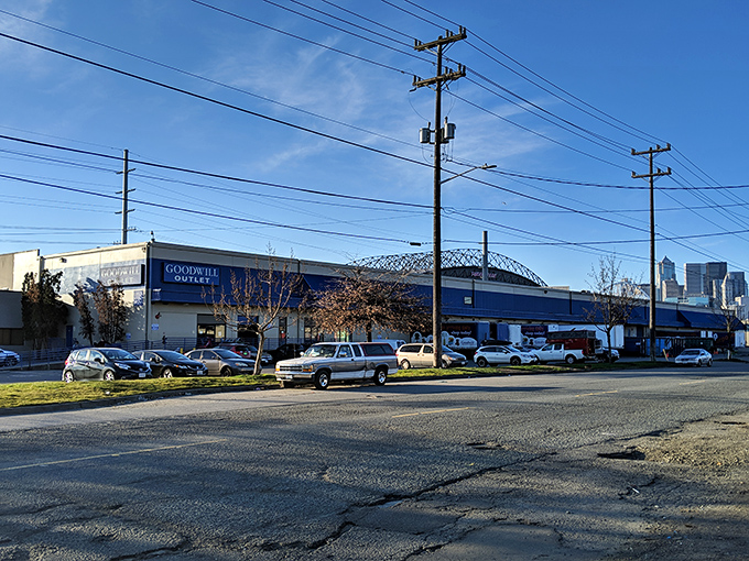 That blue and beige exterior hides Seattle's ultimate treasure hunting playground inside.