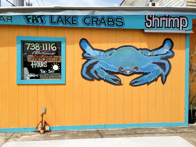That giant blue crab isn't just decoration - it's a promise of the treasures waiting inside.