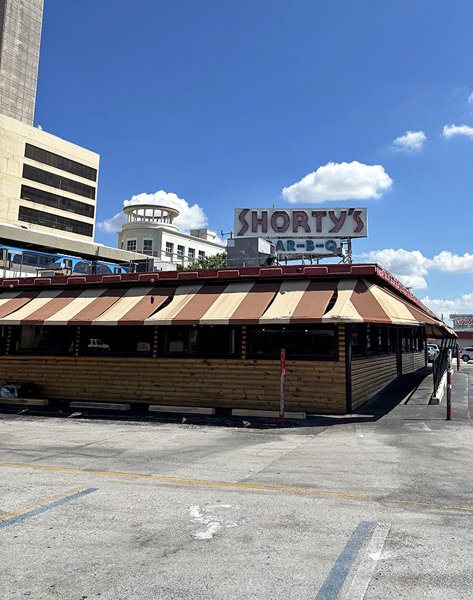 That vintage sign has been guiding hungry travelers to barbecue bliss for decades of delicious memories.