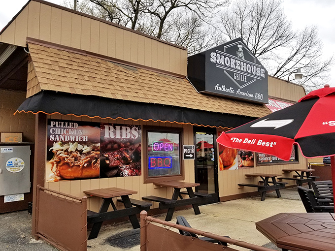 The ivy-covered brick walls of Smokehouse Grille create the perfect backdrop for serious BBQ business. Their outdoor seating practically begs for summer afternoons.