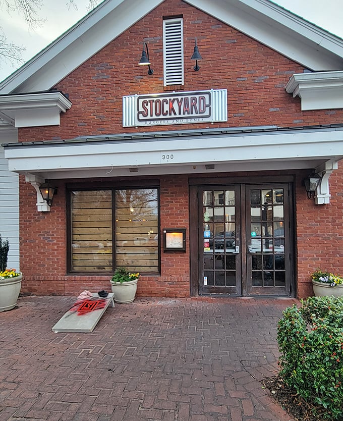This inviting entrance promises the kind of burger experience that turns strangers into regulars.