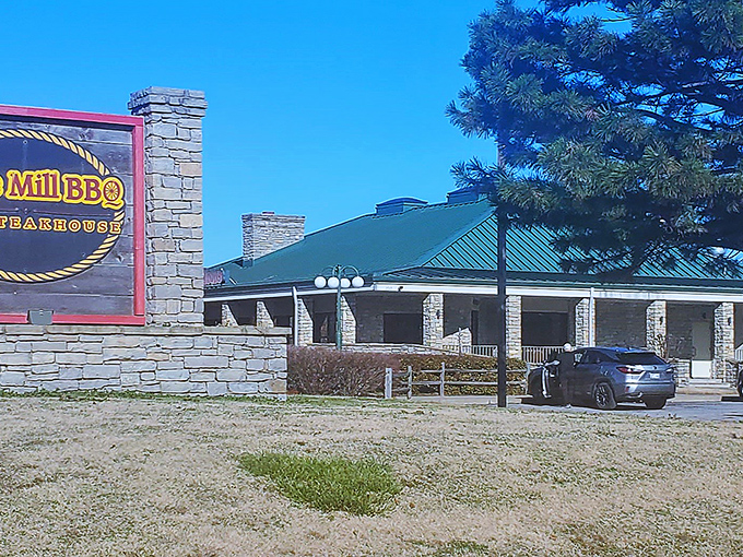 The sign might say BBQ, but locals know Stone Mill's pizza is equally worthy of a detour. Two comfort foods under one beautiful stone roof.