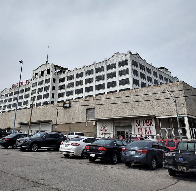 This concrete fortress of finds towers above Kansas City like a monument to bargain hunting.