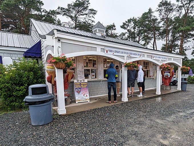 Those welcoming windows at The Beach Plum frame views of satisfied diners enjoying ocean-fresh treasures inside.