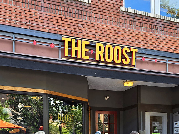 That cheerful storefront says "good morning" in the universal language of comfort food and genuine hospitality.