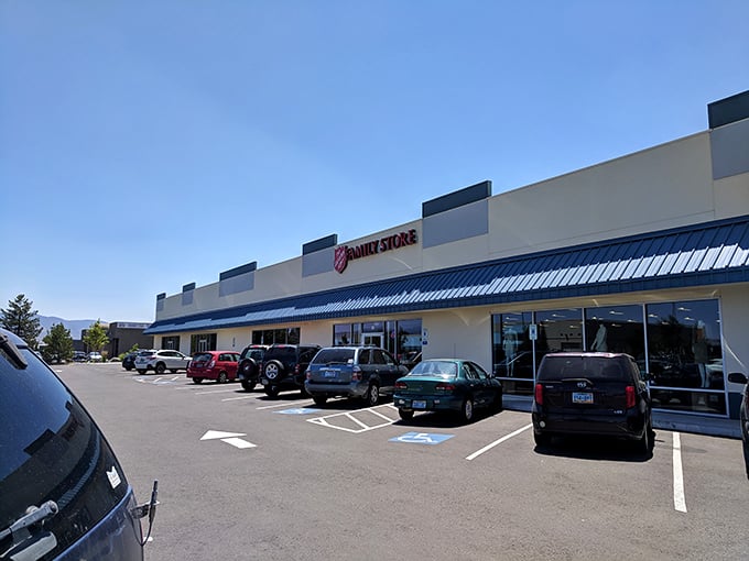 Blue awnings and clean lines make this Carson City thrift stop look more like a boutique than a bargain hunter's paradise.