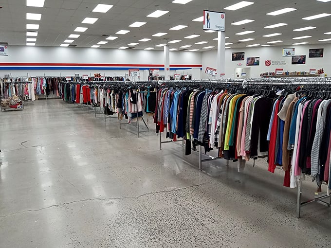 Clean lines and bright windows - this Salvation Army store looks more like a boutique than a bargain basement!