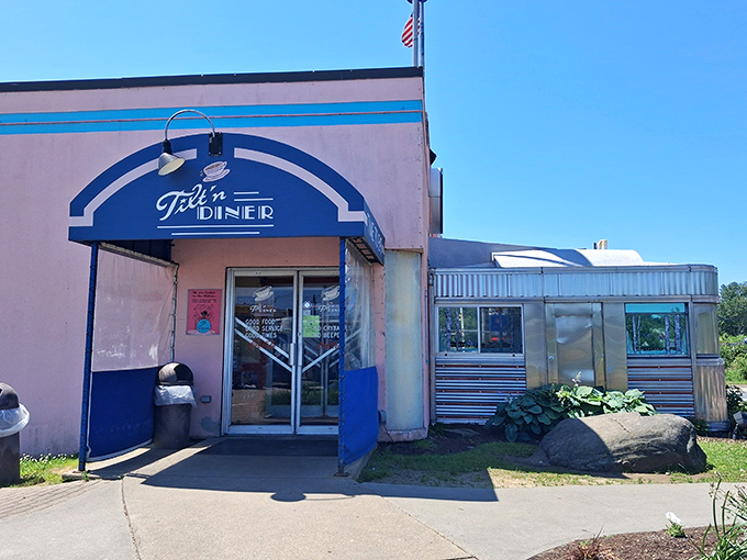 The classic American diner dream lives on at Tilt'n, where that neon sign has been guiding hungry travelers for generations.
