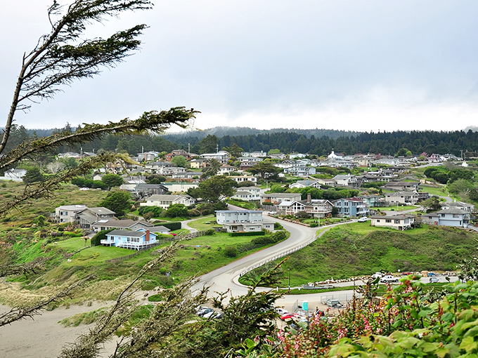 Morning fog embraces Trinidad's hillside homes, where the forest meets the sea in a dance as old as time itself.