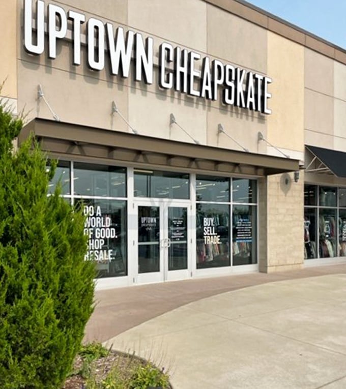 Modern storefront design meets timeless thrift shopping values - now that's what we call a perfect combination. 