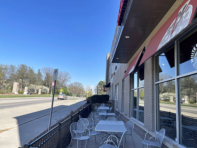 That inviting patio beckons diners to slow down and savor pizza the way it was meant to be.