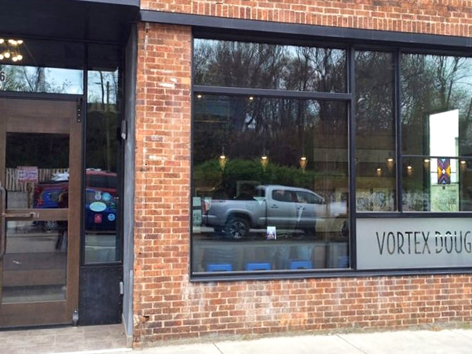 Those large windows invite you to peek at the donut magic within. Resistance is futile!