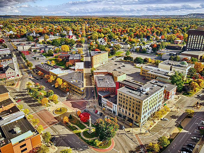Sunny skies illuminate Watertown's downtown, where affordable living meets small-town charm on streets made for strolling.