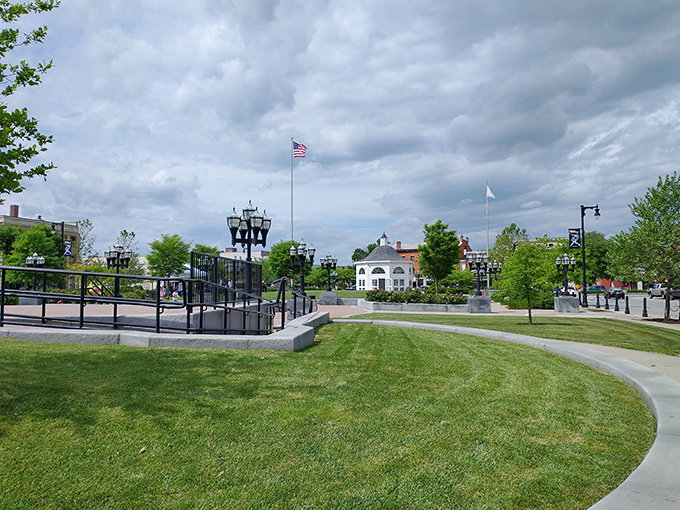 Westfield's town green offers a peaceful gathering spot where history and community converge in affordable harmony.