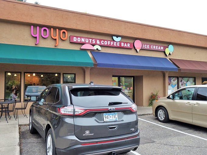 Bright awnings and even brighter flavors await at YoYo Donuts. This suburban treasure proves that sometimes the best things come in colorful, sugar-dusted packages.