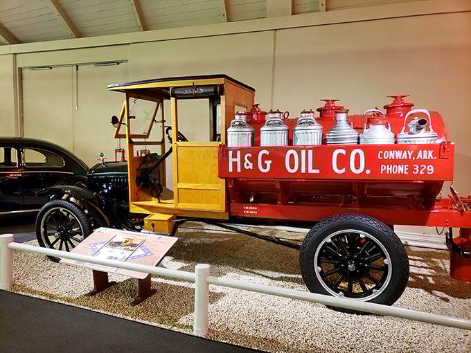 This 1924 Ford Model TT tanker from H&G Oil Co. of Conway delivered petroleum products long before apps and credit card readers at the pump.