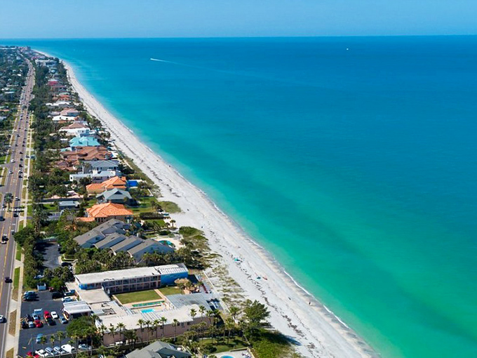 A bird's-eye view reveals Belleair Beach's secret &ndash; a stunning coastline without the high-rise hotels blocking the horizon.
