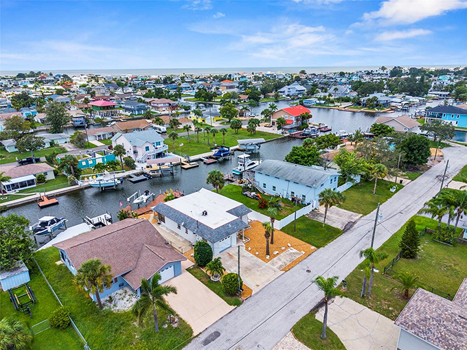 From above, Hudson reveals its watery DNA&mdash;a community where life flows with the tides and mailboxes sometimes require boat access.