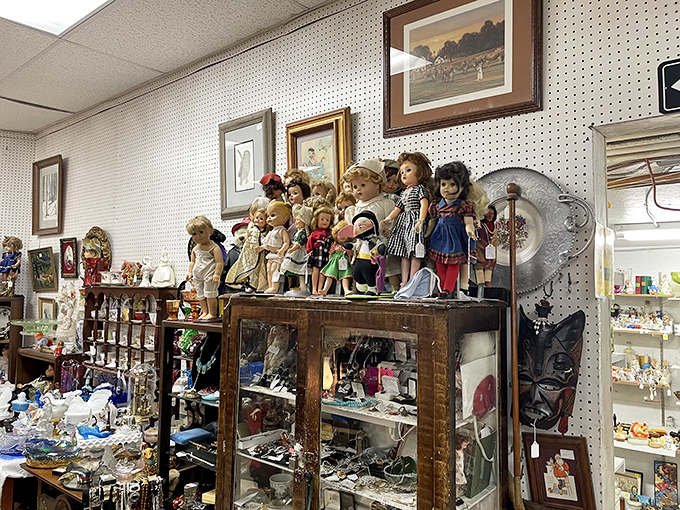 Dolls with stories to tell, perched on antique furniture like a tiny audience. Some find them charming, others slightly unnerving&mdash;there's no in-between.