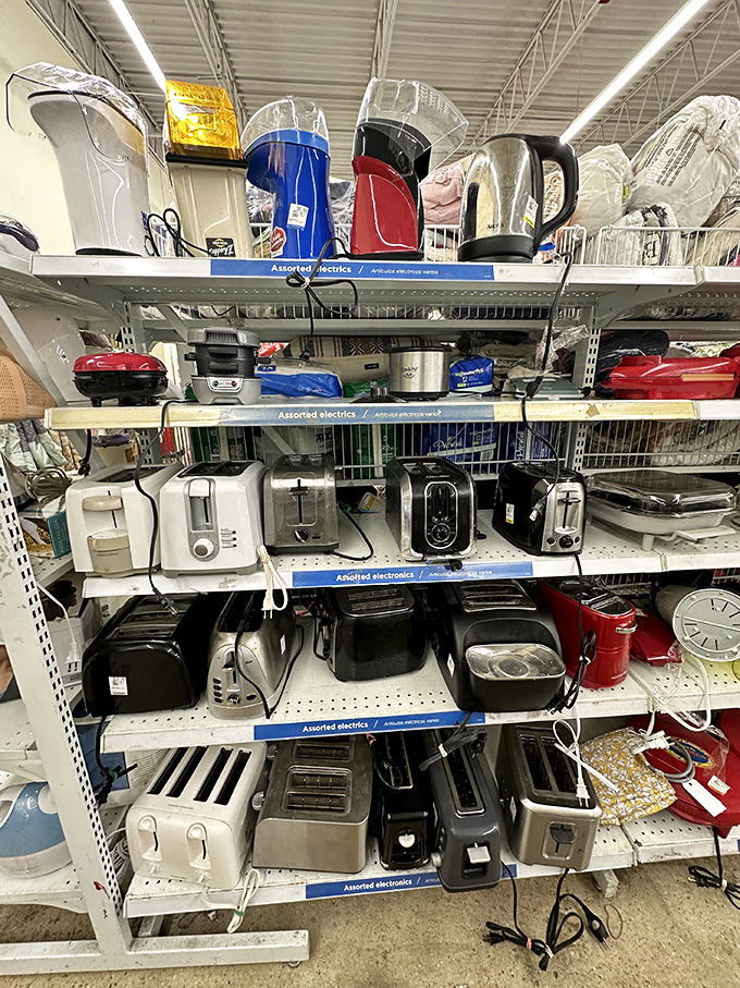The small appliance graveyard&mdash;where bread machines and juicers get their second act after being banished from countertops everywhere.