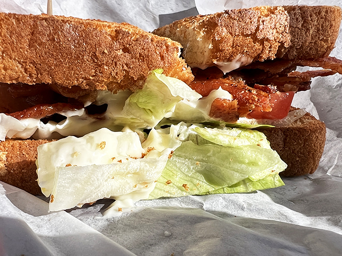 This isn't just any BLT&mdash;it's what happens when perfectly toasted bread meets the ideal ratio of bacon, lettuce, and tomato. Sandwich geometry perfected.