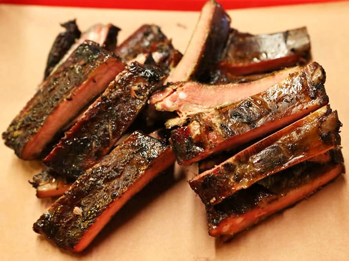 These ribs come with enough meat to make you forget your table manners, and nobody here will judge you for it.