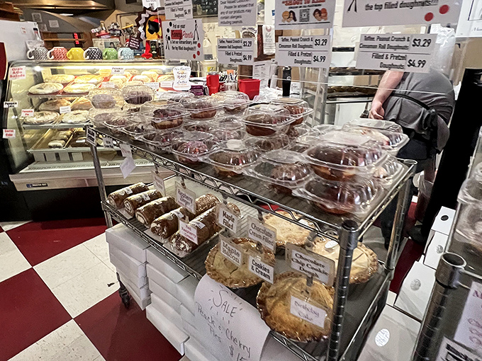 Heaven's waiting room looks suspiciously like Mamie's bakery case, where pies, cookies, and donuts patiently await their divine purpose: making your day better.