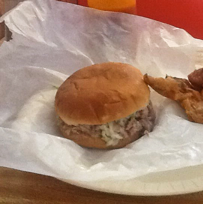 One perfect barbecue sandwich proving that sometimes the simplest combinations create the most memorable meals on Earth.