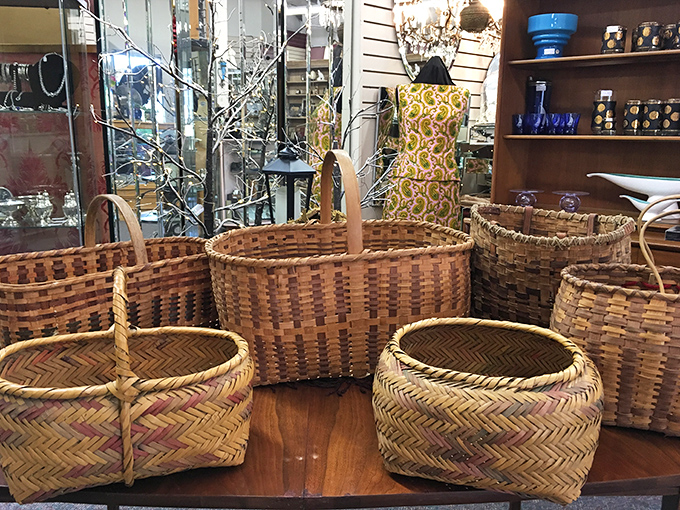 Handwoven baskets waiting to organize your life better than any smartphone app ever could.