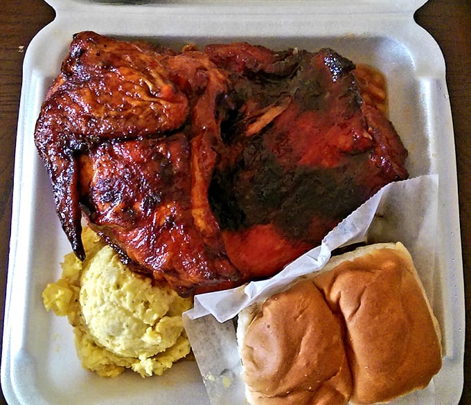 BBQ chicken that's practically falling off the bone, with sides that aren't afterthoughts but co-stars in this delicious production.