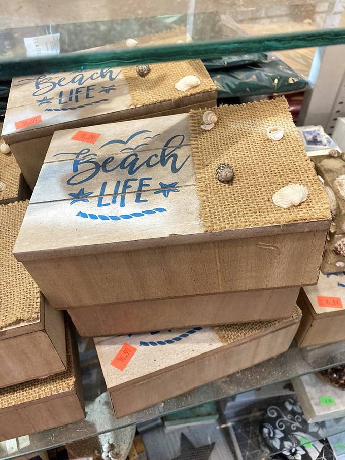 Beach Life boxes that practically smell like sunscreen and salt air. The perfect shelf decoration for those who wish Monday was Saturday.